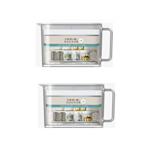 商品名 SP101 棚に収まる冷水筒 1.0L 【×2個セット】 商品説明 冷蔵庫の棚に収まる冷水筒1.0L350ml缶と同じ高さ,ドアポケットに収まるハンドル付で注ぎやすい,ワンプッシュでオープンできますパッキン付きで漏れにくいカラー ホ...
