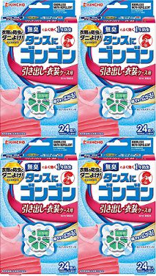 商品名 ゴンゴン 引き出し用 24個入 無臭タイ プ 【×4個セット】 商品説明 コンパクトな使いやすいデザインです。見やすくなった「おとりかえサイン」付き。「お取替」の白い文字が出たら、お取替えください。当社独自の防カビ剤配合。カビの発育...