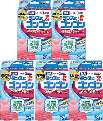 商品名 ゴンゴン 引き出し用 24個入 無臭タイ プ 【×5個セット】 商品説明 コンパクトな使いやすいデザインです。見やすくなった「おとりかえサイン」付き。「お取替」の白い文字が出たら、お取替えください。当社独自の防カビ剤配合。カビの発育...