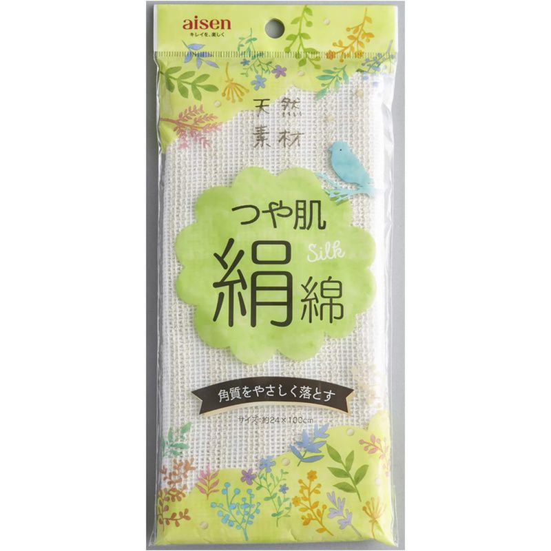 商品名 天然素材 角質をやさしく落とす つや肌 絹綿ボディタオル ホワイト BN216 aisen アイセン 商品説明 サイズ（mm）：240×1000材質：綿70％・絹30％重量：45g※リニューアルなどによりパッケージなどの仕様が予告な...