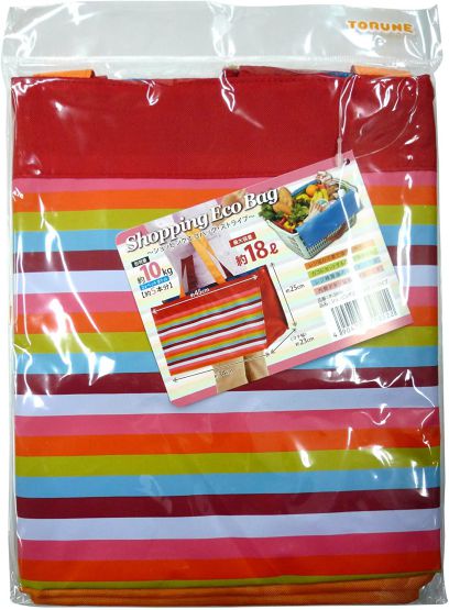 商品名 ショッピングエコバッグ ストライプ P-2899 トルネ 58522 TORUNE 商品説明 サイズ:約450×230×250mm重　量:155g材　質:生地/ポリエステル、　　　 ボタン/ポリアセタール耐荷重:約10kgレジ袋が不...