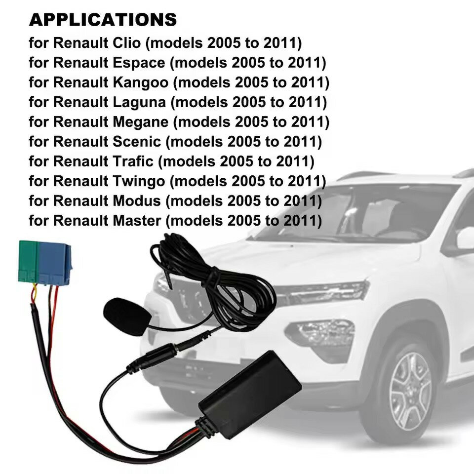 製品仕様 商品名 Biurlink ルノー用 Bluetoothモジュール AUXアダプター マイク付き ハンズフリー MINI ISO 6ピン Updatelist対応 ルノー用 Bluetooth AUX アダプター Update Li...