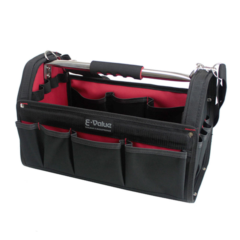 品　番 25439 商品名 【E−Value】ツールキャリーバッグETC−OP　[25439] 特　長 ●ステンレスパイプハンドルと肩掛けベルトで持ち運び楽々です。 ●ステンレスパイプハンドルと肩掛けバンドで便利に持ち運べます。 ●豊富なポ...