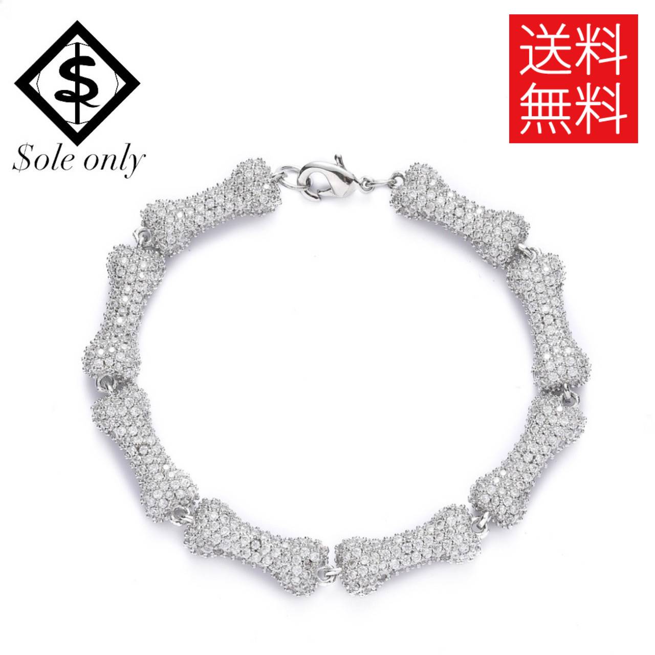 今人気の骨をモチーフにしたブレスレット。 単品でも存在感のあるデザインで、重ね付けにもお使いいただけます。 5A +のCZダイヤストーンを使う事で他社の製品より虹色に輝く特別カット。 生産ロットにより、留め具の仕様は予告なく変更することがあ...