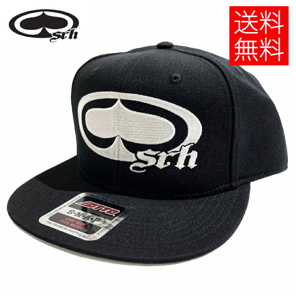 フロントにニュースペードロゴ刺繍のスナップバックキャップ！ ・サイズ フリーサイズ アクリル 85% ウール 15%【送料無料】SRH NEW SPADE スナップバックキャップ ブラック スペード 帽子 SNAPBACK CAP Blac...