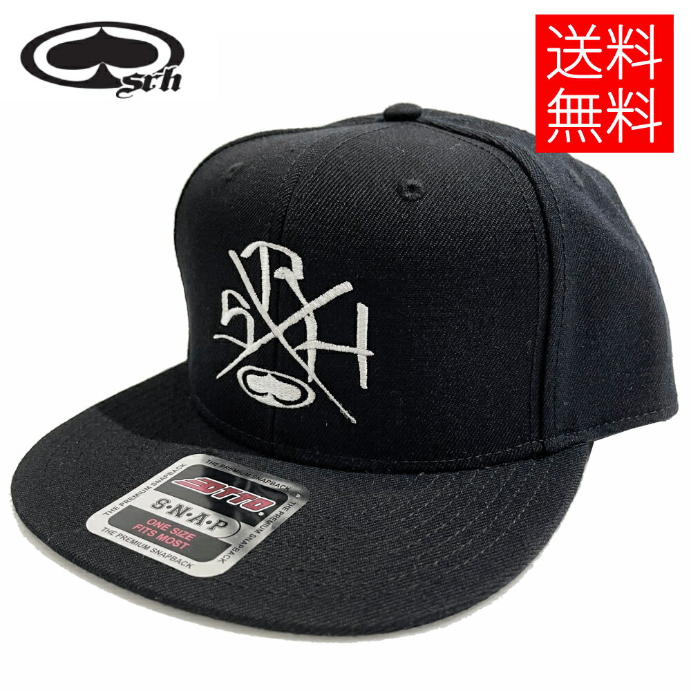 フロントに”PLACASロゴ"刺繍のスナップバックキャップ！ ・サイズ フリーサイズ アクリル 85% ウール 15%【送料無料】SRH PLACAS スナップバックキャップ ブラック スペード 帽子 SNAPBACK CAP Black ...