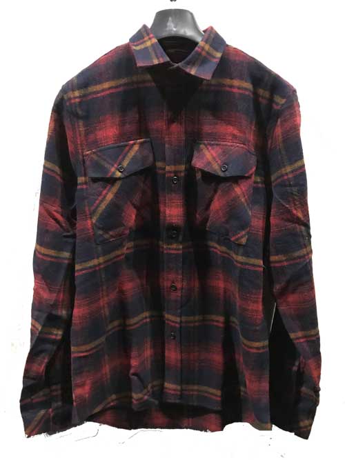 SSEINSEセンスチェックのシャツアクリル70％ビスコース15％ポリエステル15％RS=肩幅42身幅53着丈74M=肩幅44身幅54着丈75L=肩幅46身幅56着丈76XL-肩幅47身幅58着丈77XXL=肩幅49身幅60着丈78