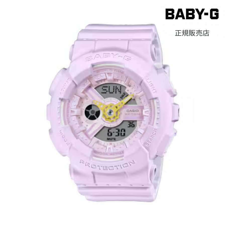 アクティブな女性に向けた耐衝撃・カジュアルウオッチBABY-Gから、柔らかなソフトカラーを纏ったデザインで、日常に彩りを添えるモデルです。 ベースモデルには、文字板やインデックスなど様々なパーツを複雑に組み合わせたデザインが特徴のBA-11...