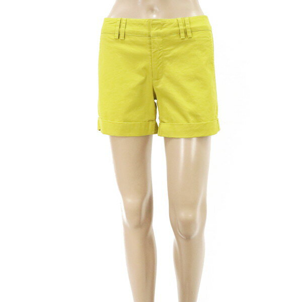 商品説明 サイズ 0(日本サイズでS相当) 素材 コットン98%　ポリウレタン2% カラー グリーンがかったイエロー（画像にてご確認ください) 採寸 ウエスト：76cm 股上：19cm 股下：12cm ヒップ：98cm わたり幅：28cm(...