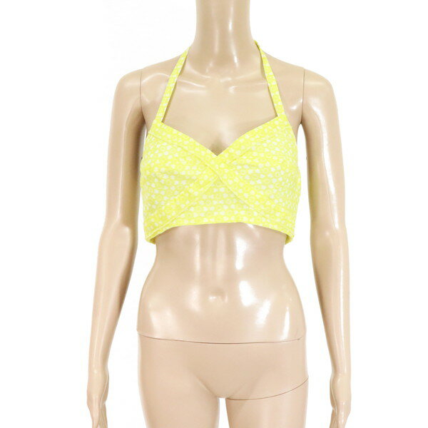 商品説明 生産国 ポルトガル サイズ 1（日本サイズS〜M相当） 表地 綿72%　絹28% 裏地 綿68%　絹32% カラー イエロー柄（画像にてご確認ください) 採寸 着丈：最長部19cm(肩ヒモ除く) 胸周り：78cm（脇下) アンダー...