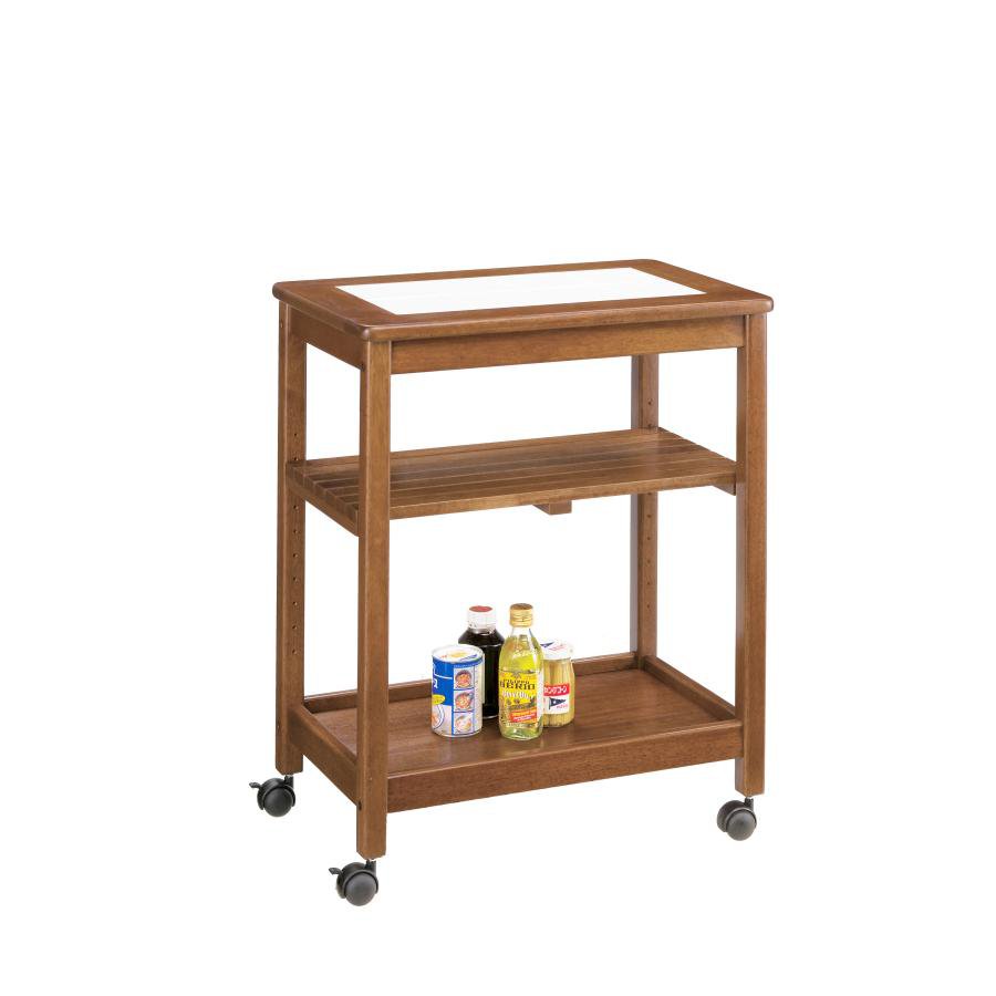 ●商品サイズ横幅 580 × 奥行き 350 × 高さ 700 mm●材質マイアン材●備考仕上げ：ウレタン塗装　商品重量：約8kg組立品 キャスター付き（2個ストッパー付） ・天板タイル・可動棚1枚●送料無料（北海道・沖縄・離島は別途送料か...