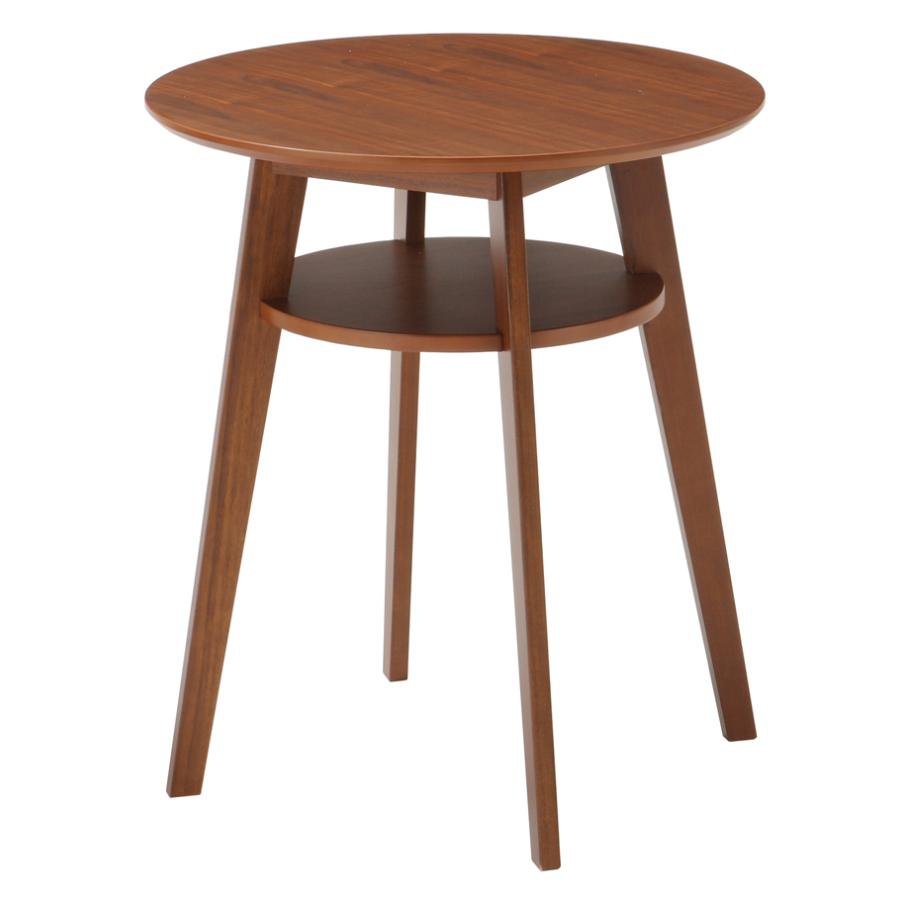 ■サイズ：幅60×奥行き60×高さ69cm◇【材質】天板、棚板：天然木化粧繊維板（ウォルナット、MDF）、ラッカー塗装、脚：天然木化粧合板（ウォルナット）、ラッカー塗装