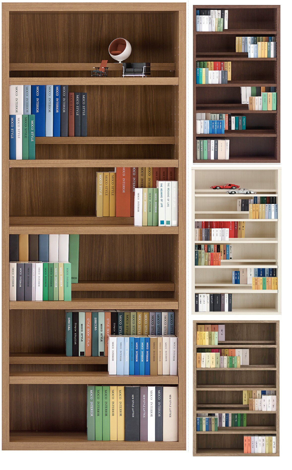 商品情報サイズ幅74.3×奥行29.7×高さ180cm棚板奥行：14.6cm（前後の棚の高さをそろえて29.2cm)材質特殊プリント化粧板合板・パーティクルボード・接着剤等の材料は、F☆☆☆☆のものを使用しています。色リアルウォールナットホ...