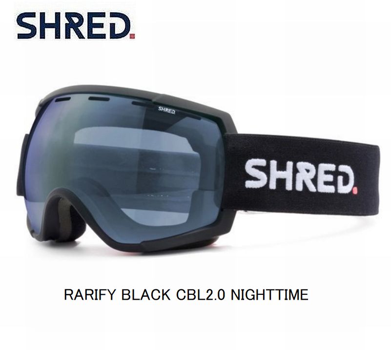 メーカー名：SHRED 商品名：RARIFY 　（レアリファイ） 品番：GORARO11F カラー：BLACK CBL2.0 NIGHTTIME VLT 43% フラットライト（曇天・雪面の凹凸が見えにくい状況）を克服し、トンネルのような視...