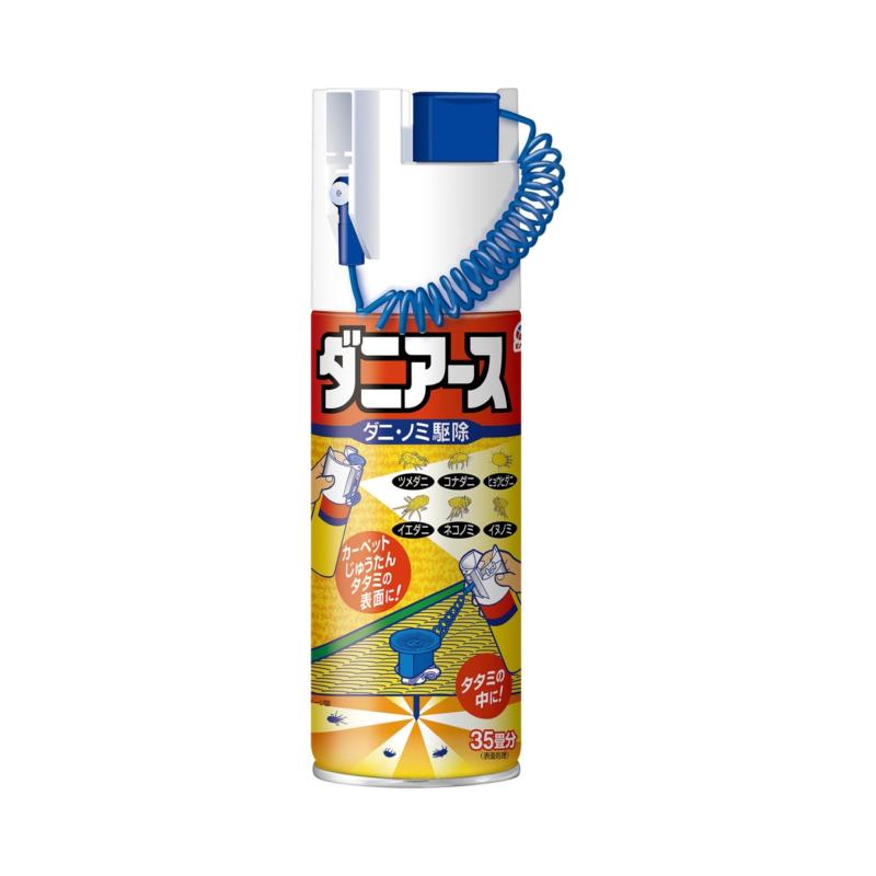 ダニアースカーペット・じゅうたん・タタミに[300ml]ダニ対策殺虫剤駆除スプレー【防除用医薬部外品】(アース製薬)タタミの中やタタミ・カーペットの表面に潜むダニ・ノミを駆除。3種類の薬剤配合。【2WAYノズル採用】 （1）藁床タタミの中に...