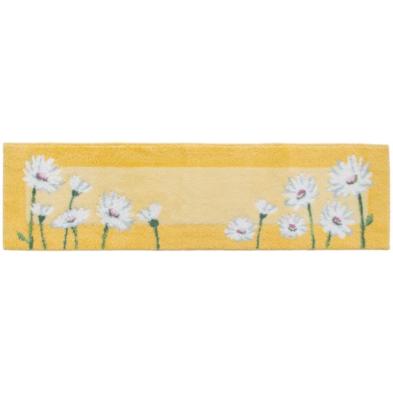オカ(OKA) コーナー吸着玄関マット イノセントデイジー 約 30 cm× 110 cm イエロー (花がら 風水 金運 吸着 洗える ラグ カーペット 日本製 大判)サイズ:約30cm×110cm(マットの厚さ 約13mm)品質：アクリ...