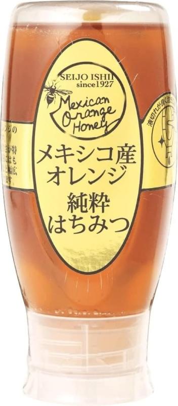 成城石井メキシコ産オレンジ純粋はちみつ500gすっきりとした甘さが特徴で、パンや紅茶にはもちろん、お料理など幅広くお使い頂けます。液だれしにくくて使い易い逆さボトルタイプ。●内容量：500g●一歳未満の乳幼児には与えないでください。●白い結...