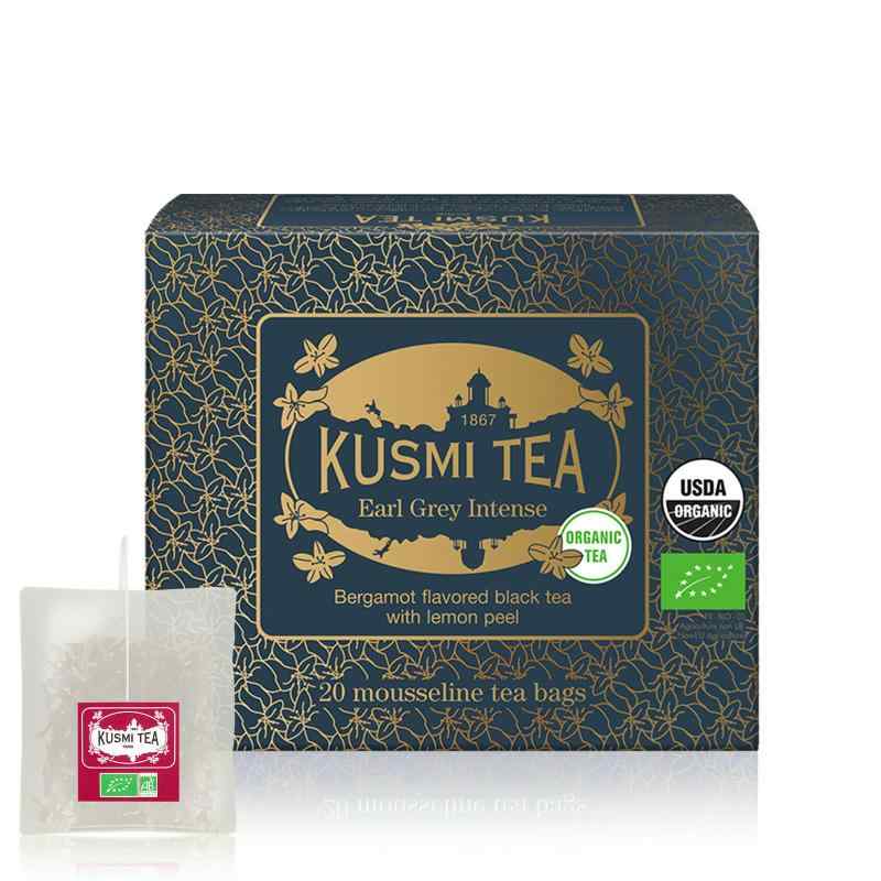 KUSMI TEA クスミティー | アールグレイ インテンス ティーバッグ 2.0g x 20個入 | オーガニック 紅茶シトラスの香りが爽やかに香る、奥深いアールグレイ フルボディながらも渋みが少なくマイルドな口当たりのブラックティーに...