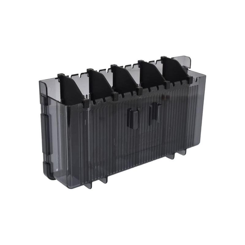 明邦(Meiho) ストッカー BM-3010D本体サイズ: 3010 (外寸 205×115×60mm / 内寸 192mm×91mm×38mm )カラー: スモークブラック素材: 本体 ポリカーボネート , 仕切り板 ポリプロピレン /...