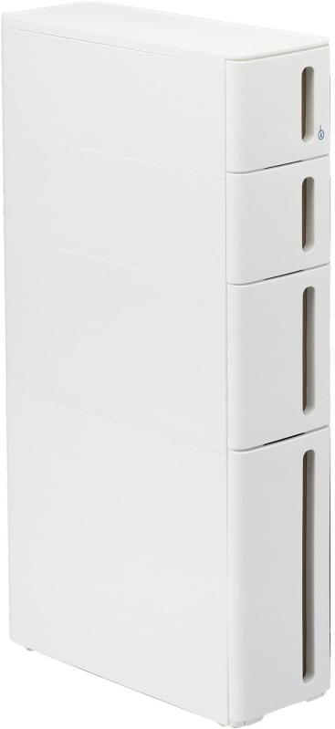 サンカ 隙間収納 完成品 ストランティ ドロアーC ホワイト 色(幅17×奥行45×高さ85cm) squ+ DC-2101WH 日本製【完成品】組立不要奥行17cmだから、すき間にすっきり。積み重ねてたっぷり収納可能。キャスター付き。(株...