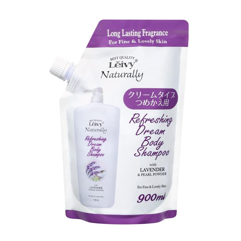 Leivy(レイヴィー) ボディシャンプー ラベンダー&amp;パール 詰替 900ml 1ラベンダーオイル配合弱酸性ボディソープ。ラベンダーオイル＆パールパウダーが肌荒れを予防しながら、キメを整えうっとりなめらか肌へ導きます。詰替用900ml