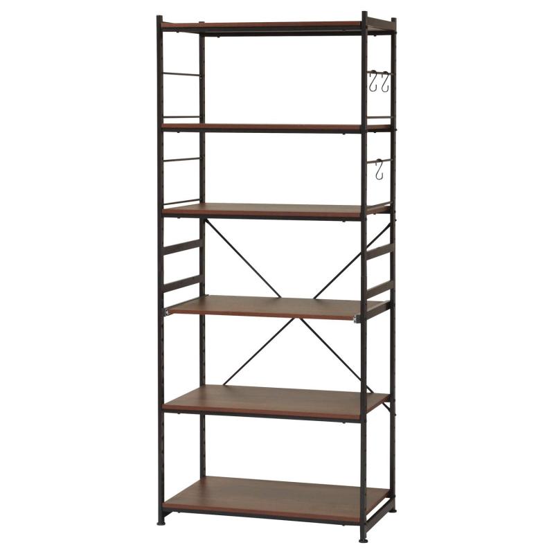 弘益 メタルラック本体 ブラウン 約75×42.5×180cm サラ スチールラック ワイドタイプ SSR-75W(BR)本体サイズ:約75×42.5×180cm、棚板サイズ:約71.5×44.5cm、スライド棚板サイズ:約67×44.5c...