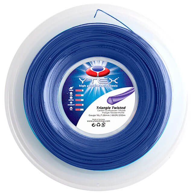 SPEC ゲージ1.28mm カラーパープル レングス200M 素材CO-ポリエステル＋カーボン＋ポリオレフィン ガット性能(YTEX社比)パワー:9 耐久性:7 スピン:5 打球感:5 コントロール:8 名称YTEX TRIANGLE T...