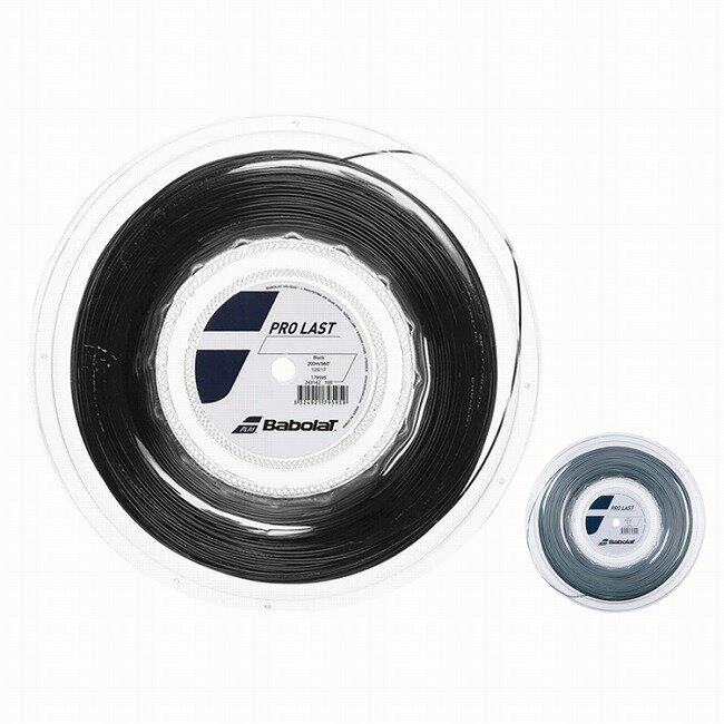 SPEC カラーブラック(105)、グレー(107) ゲージ17(1.25mm)、16(1.30mm) レングス200M 素材/テクノロジーポリエステル モノフィラメント 名称Babolat PRO LAST 200M REEL 仕様・シン...