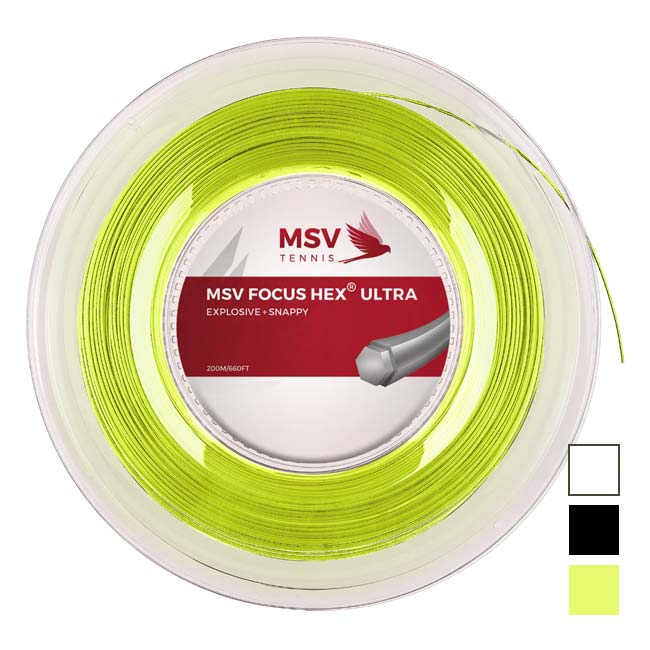 SPEC ゲージ 1.10mm/1.15mm/1.20mm/1.25mm/1.30mm カラーホワイト、ブラック、ネオンイエロー レングス200m 素材ポリエステル 特徴 六角形形状と強力な反発力により、優れたスピン性能を発揮！ 爆発的でキ...