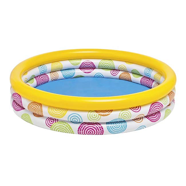 SPEC カラーイエロー×ホワイト サイズ使用時：約114×25cm／パッケージサイズ：約32×26×4cm 素材塩化ビニル樹脂(非フタル酸系可塑剤使用) 対象年齢2歳以上 水容量約132L 名称INTEX WILD GEOMETRY PO...