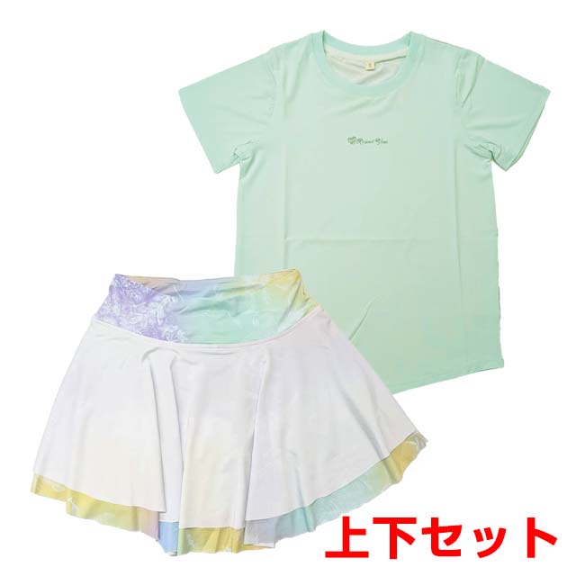 SPEC カラーグリーン サイズJ130、J140、J150、J160 素材ポリエステル90%、ポリウレタン10% 原産国/製造国中国 仕様・特徴ジュニア向け半袖Tシャツとスカートのセット。爽やかな色使いとボタニカル柄が特徴です。速乾性に優...