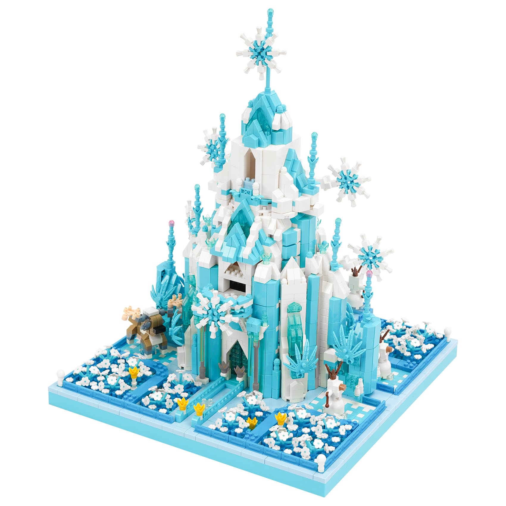 ミニブロック夢の城】内容物：ミニブロック、取扱説明書。魔法の城、虹の城と氷と雪の城、どちらもとても幻想的なお城で、お姫様のように、おとぎ話の世界へようこそ！子供向け、大人向け、女の子に大人気です。達成感専念】ミニブロックを組立するには、時間...