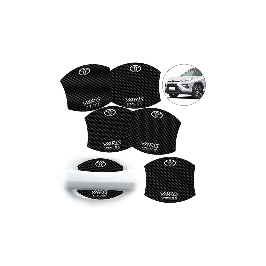 【全車種適用】弊社のドアハンドルプロテクターは念入りなデザインので、全車種に適用することが可能です．車型を問わず、お客様のご愛車を守ります． 【特製素材】当社のドアハンドルプロテクターは四層のデザインで念入りに構成された．表面はにはUVニス...