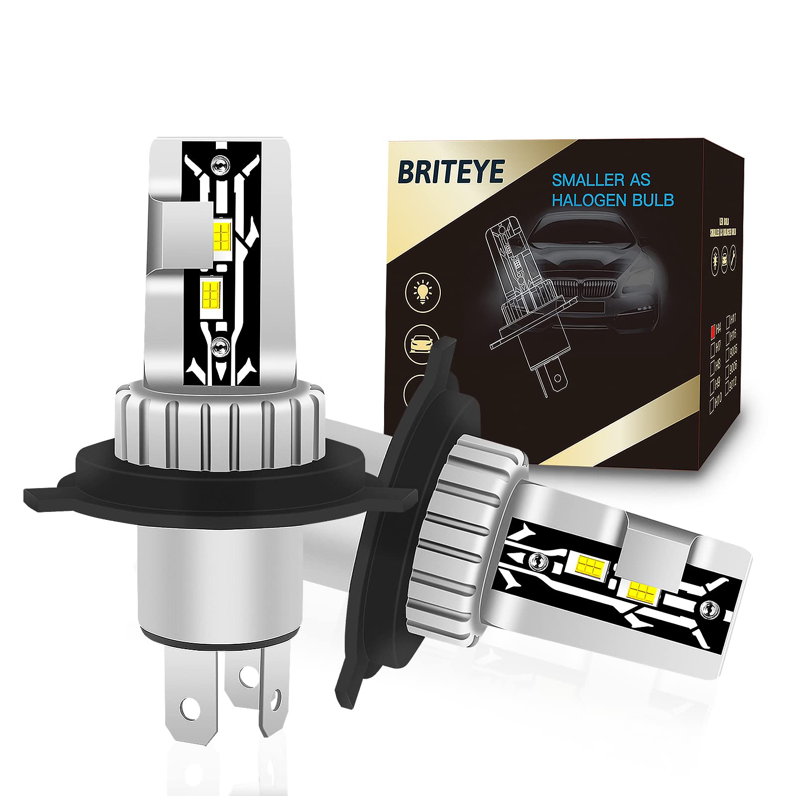 この商品について【コンパクトサイズ?進化モデル】新型h4ledバルブは、先代に比べて明らかにサイズが短縮され、リアの防水カバーに影響していません。超省スペースのインストール！配線なしポン付けハロゲン交換と同じ要領。後方スペースの狭い車に最適...