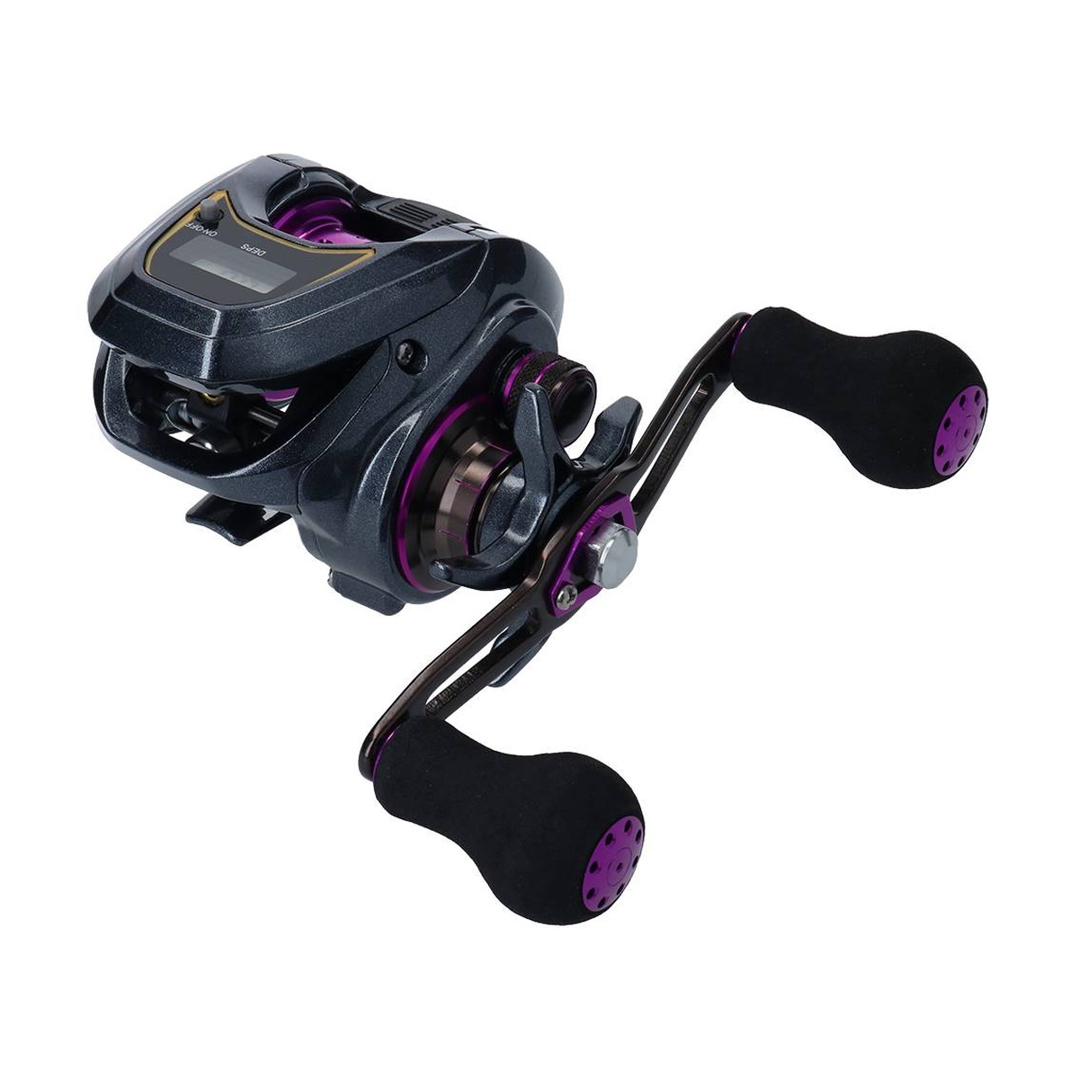 ICカウンター搭載　LIGHT SW用軽量小型手巻きリール。・PE1号-200m浅溝スプール・スーパーメタルフレーム・100mmダブルハンドル+EVAノブ仕様・ワンプッシュONクラッチ・ギア比は6.3のハイギアタイプ■高剛性　スーパーメタル...