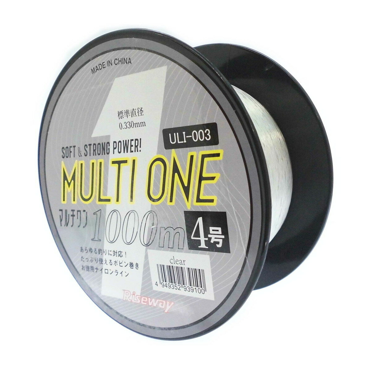 リーズナブルな徳用ナイロン糸。ボビン巻き1000m●号数：4号●糸巻量：1000m●カラー：クリア