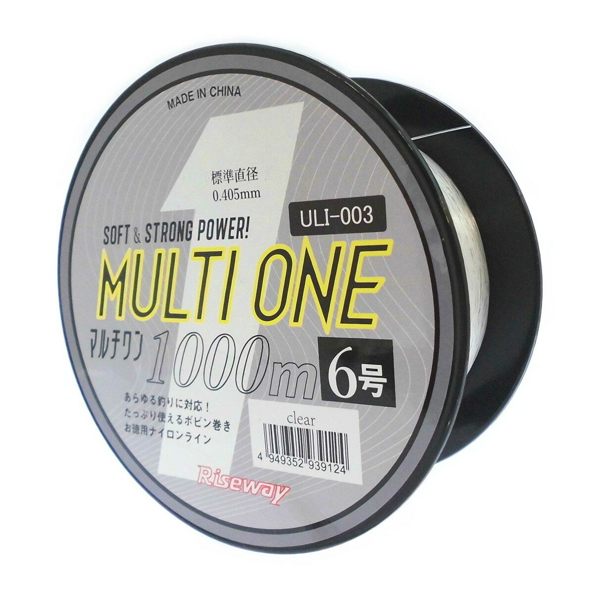 リーズナブルな徳用ナイロン糸。ボビン巻き1000m●号数：6号●糸巻量：1000m●カラー：クリア