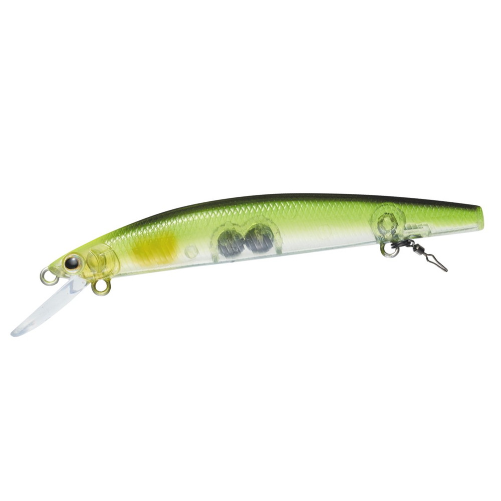 ルアーで鮎を釣る。新釣法、AYUING専用ミノー。AYUINGミノーが従来のミノーと大きく違う点は、後方アイが腹部についており、その先に自動ハリス止めを用いている点である。こちらのハリス止め部分に友釣り用イカリバリを付けて使用する。また、後...
