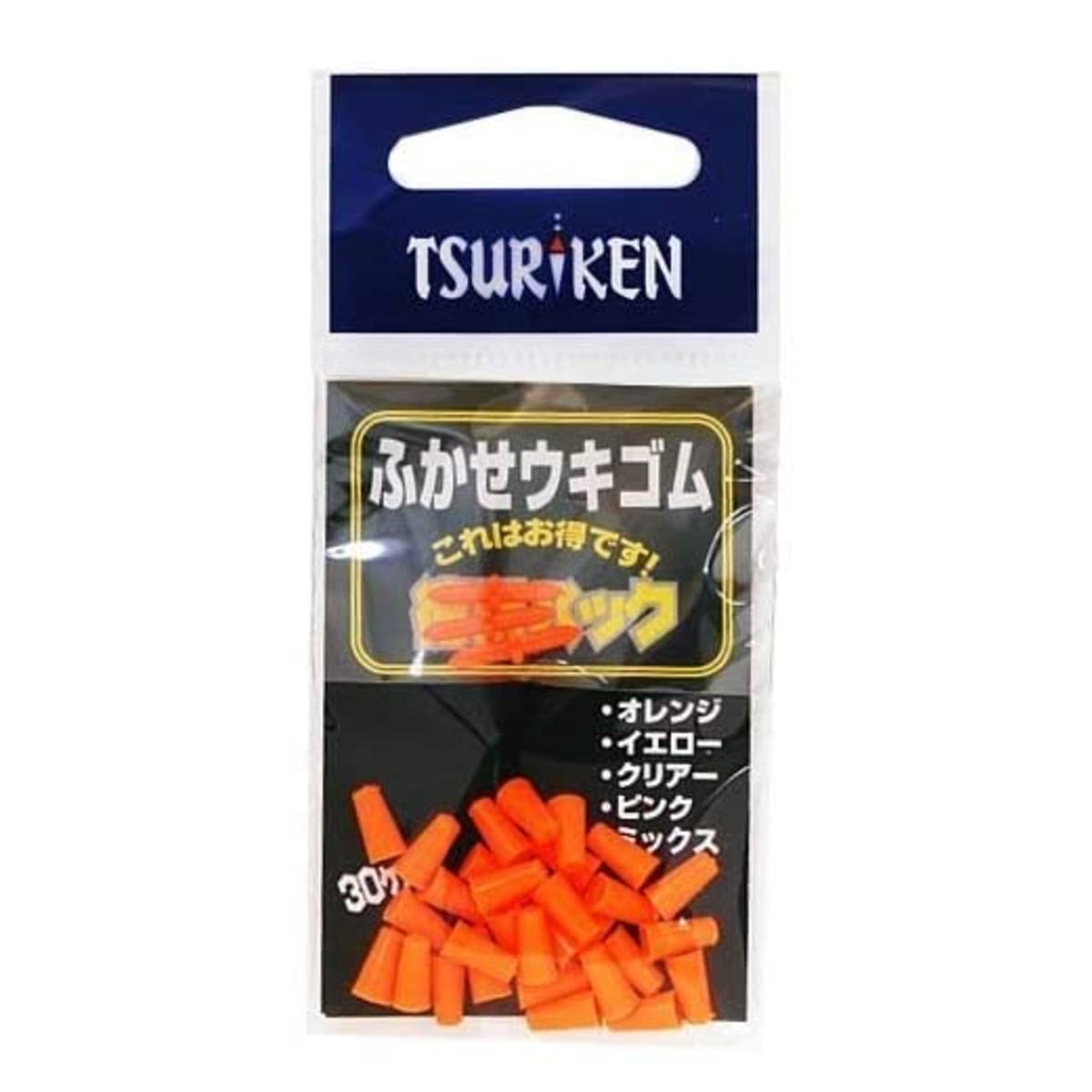 より繊細な仕掛をアシスト■繊細な釣りに必要不可欠なフカセ釣り専用ウキゴム。■耐久性、耐衝撃性に優れた特殊素材を採用。●カラー：オレンジ●最大外径×全長(mm)：4×7●入数：30　