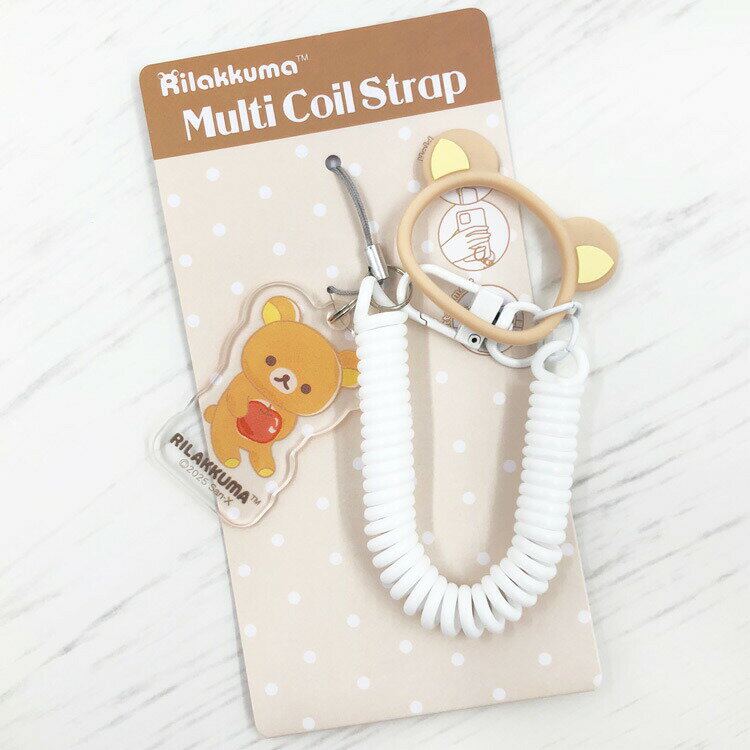 商品仕様【サイズ】 パッケージ：約H160×W80×D15mm ストラップの長さ：約H12.5×W10mm 【素材】EVA、シリコーン、アクリル、真鍮、ポリエステル、亜鉛合金、鉄 【特長】 ・コイル部分を手首に通してスマホ保持のサポートとし...