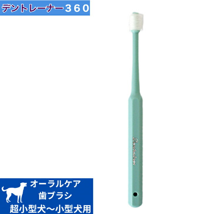 商品情報名称歯ブラシ【犬用】サイズ・ブラシ部分の直径：10mm・中身の歯ブラシサイズ：10×10×155mm・グリップ部分の直径：10mm・外装の化粧箱サイズ：65×20×208mm素材柄の材質：PP,毛の材質：ナイロンデントレーナー360...