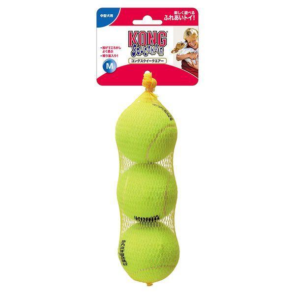 スペクトラムブランズジャパン 　コングスクイークエアー M 3個入 本物のテニスボールより歯に優しい素材。鳴り笛入り よく弾み、楽しく遊べるテニスボール型犬用玩具。鳴り笛入り。 耐久性があり、普通のテニスボールと異なり ワンちゃんの歯と歯茎...