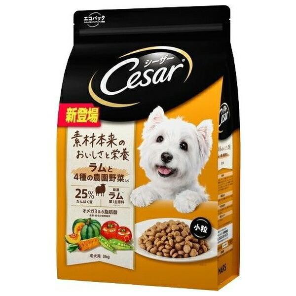 マースジャパン シーザードライ 成犬用 ラムと4種の農園野菜入り 小粒 3kg ※個数制限がございます、ご了承下さい。 ラムを第一主原料に使用し、4種の農園野菜とブレンド。 愛犬の健やかな毎日のために、厳選素材が本来持つおいしさや栄養を活か...
