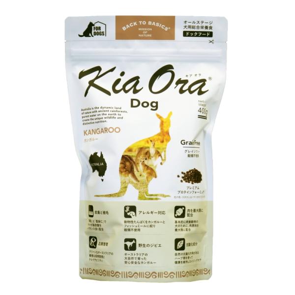 kia ora キアオラ カンガルー 400g 正規品 全犬種 全年齢 ドッグフード ---原産国--- ニュージーランド ---成分--- たんぱく質 29.0%以上 脂質17.0%以上 粗繊維 4.0% 以下 灰分 10.0% 以下 水...