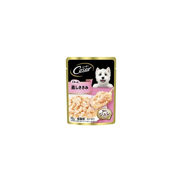 マースジャパン シーザーパウチ ごろっと蒸しささみ 70g シーザー（Cesar）犬用 パウチ 成犬用 蒸しささみは、おいしくヘルシーに仕上げるため、 ささみを蒸して調理した「ヘルシーで美味しい毎日のお食事」です。 ---原産国--- タイ...