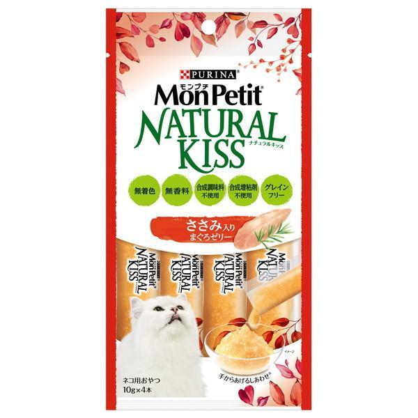 ネスレピュリナ モンプチ ナチュラルキッス ささみ入りまぐろゼリー 10g×4本 合成添加物不使用のナチュラルおやつ、目に見える品質で安心。 新鮮なささみを丁寧にほぐし、まぐろの旨みが詰まった やわらかゼリーに閉じ込めたダブルの食感と美味し...