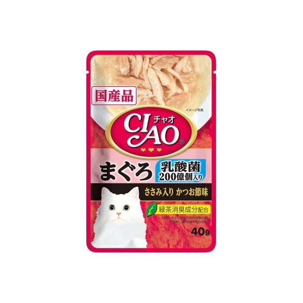 いなばペットフード CIAOパウチ 乳酸菌入り まぐろ ささみ入り かつお節味 40g 素材を細かくペースト状にしました。 愛猫の喜ぶ素材をトッピングしたシリーズです。便利な使いきりサイズ。 ---原産国--- 日本 ---原材料--- 鶏...