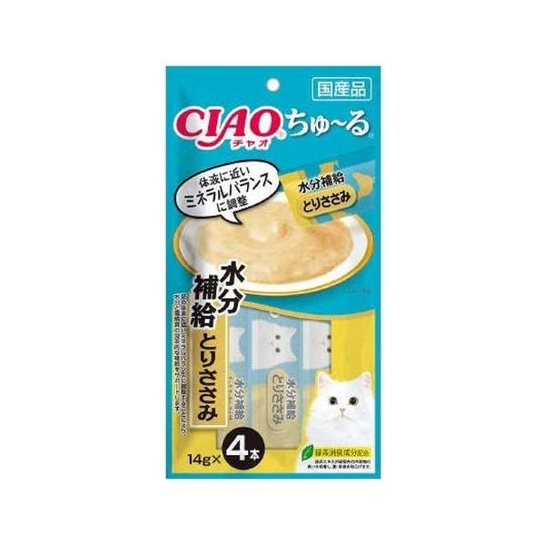 いなばペットフード CIAO ちゅ〜る 水分補給 とりささみ 14g×4本 猫ちゃんの体液に近いミネラルバランスを調整することにより、 水分と電解質の効率的な補給をサポートします。 ---原産国--- 日本 ---原材料--- 鶏肉（ささみ...