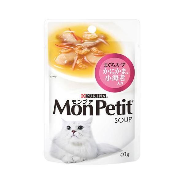 ネスレ モンプチスープ まぐろスープ かにかま、小海老入り 40g じっくり煮込んだ素材の旨みが凝縮したスープメニューです。 厳選まぐろとかにかまをベースに、食べやすい小海老をトッピング。 嬉しい具だくさんスープは食べ応えもしっかりです。水...