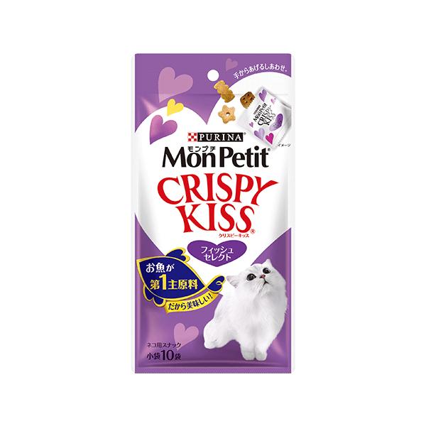 ネスレピュリナ モンプチ クリスピーキッス フィッシュセレクト 30g ※個数制限がございます、ご了承下さい。 お魚を第1主原料に使用した、香り広がるクリスピーなおやつ。 白身魚をたっぷりと使った濃厚なお魚の味にネコちゃんも大満足。 カリカ...